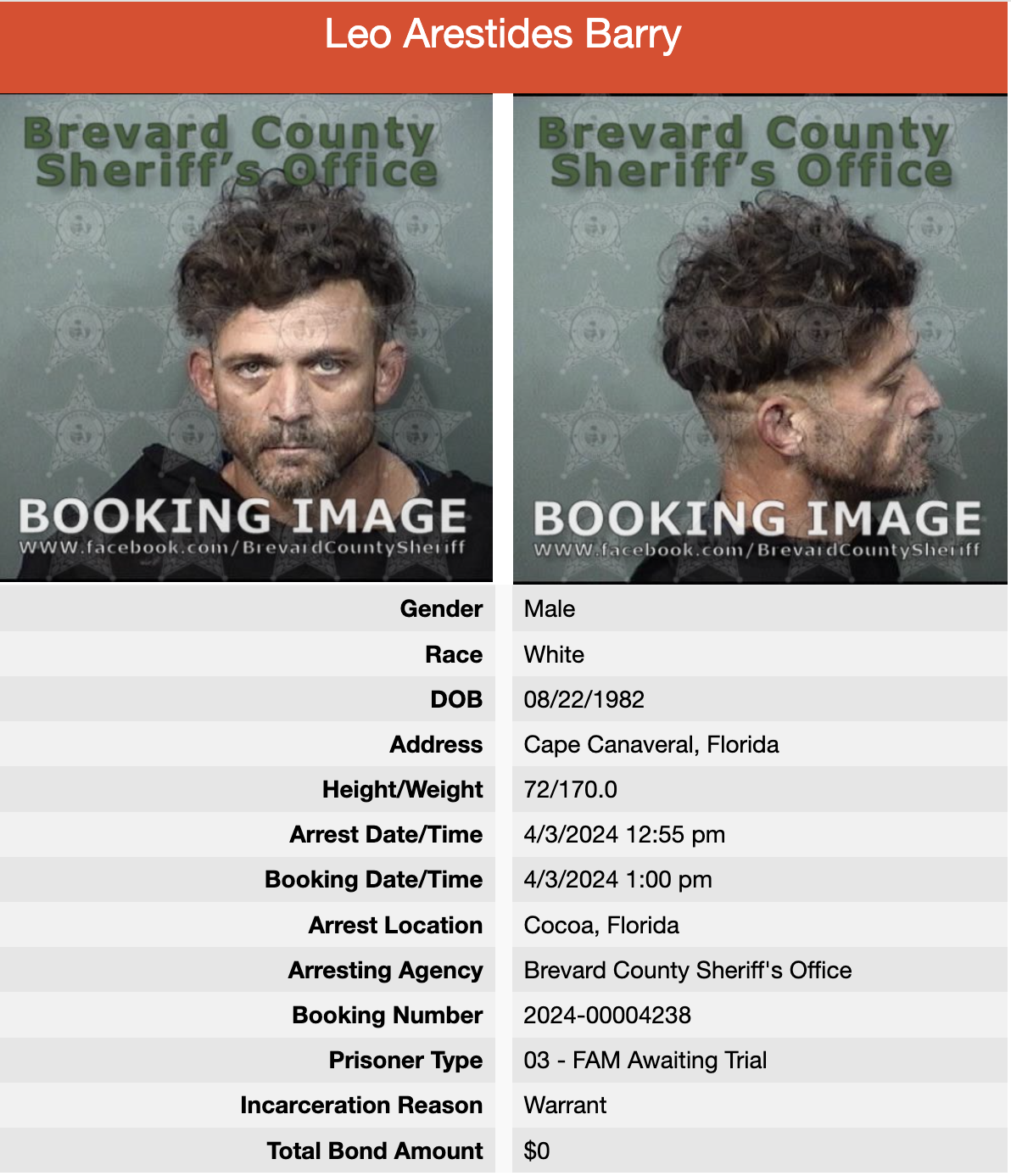 Recent Jail Mugshots in Brevard County Florida